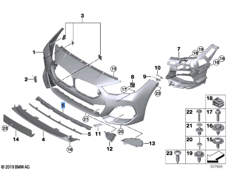 BMW 2 SERIES F44 MOUNT BUMPER 51118075509 - Salsabel Auto Spare Parts