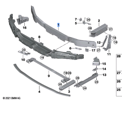 BMW 2 시리즈 F44 캐리어 범퍼 프런트 탑 51117459883 - Salsabel 자동차 예비 부품